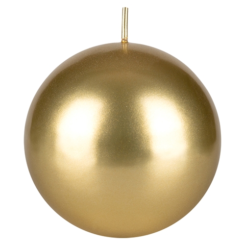 Mega Candles - 4" Unscented Round Ball Candle - Gold