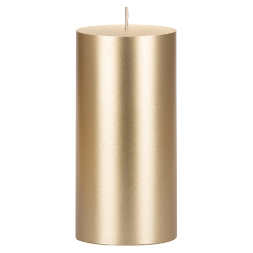 Mega Candles - 3" x 6" Unscented Round Pillar Candle - Gold